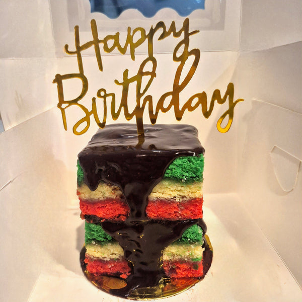 Italian Tri-Color Cake – Almond, Raspberry & Chocolate – House of Biscotti